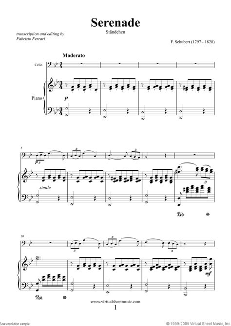 Serenade Schubert Sheet Music Piano Hudeemsource