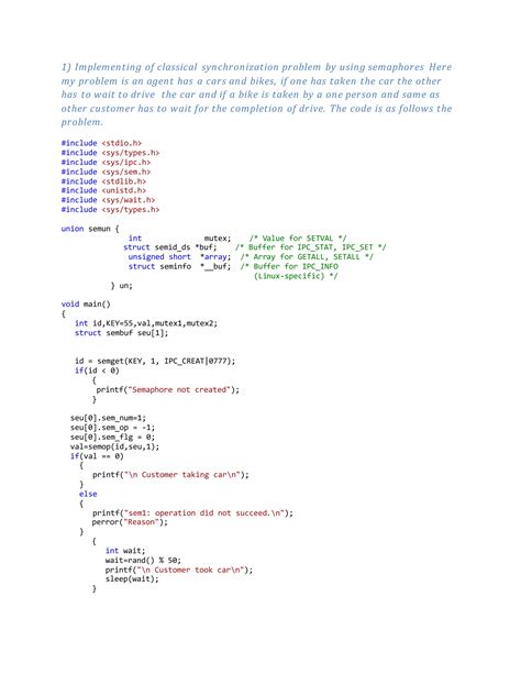 Implementing Of Classical Synchronization Problem By Using Semaphores