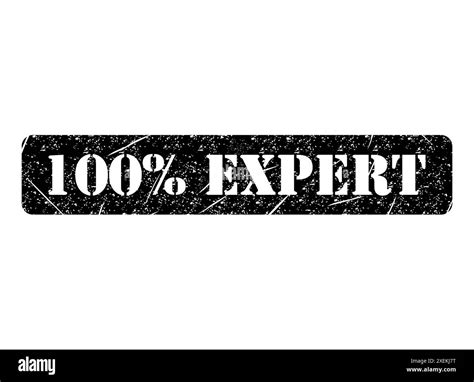 expert 100 stamp symbol label sticker sign button text banner vector illustration stock
