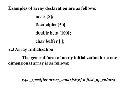 PPT C Arrays Declaration Initialization And Function Arguments