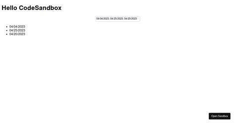 React Multi Date Picker Codesandbox