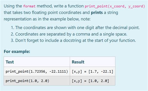 Solved Using The Format Method Write A Function Chegg