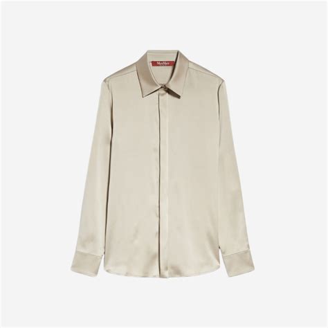 W 막스마라 스튜디오 안트베르펜 실크 사틴 셔츠 세이지 그린 Max Mara Kream