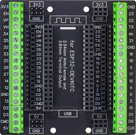 esp32 breakout board 3types output gpio grelly usa