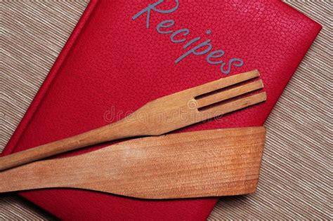 Red Cookbook Stock Image Image Of Cooking Spoon Cutler 36546183