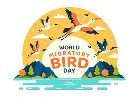 Premium Vector World Migratory Bird Day Vector Illustration With