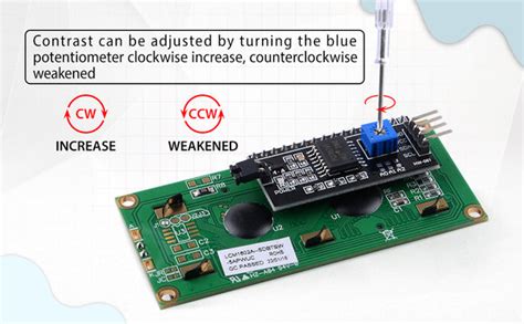 52pi I2c 1602 Lcd Display Module 16x2 Character Serial Blueyellow Bac