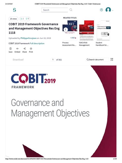 Cobit 2019 Framework Governance And Management Objectives Res Eng 1118 Cobit Governance Pdf
