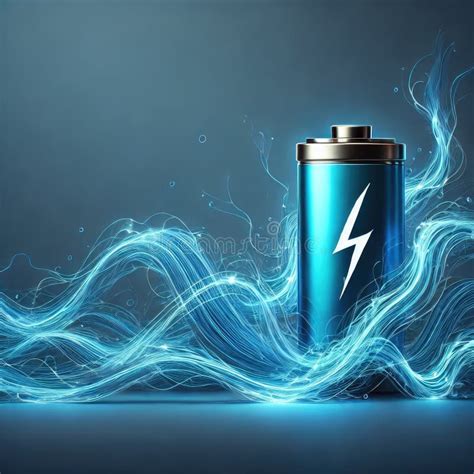 Battery Background Design Dynamic Blue Energy Flow Stock Illustration