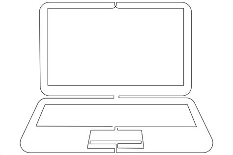 Art Illustration Of Laptop In One Line Style Isolated Outline Vector
