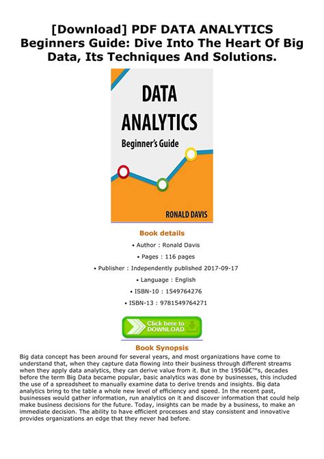 My Publications Download Pdf Data Analytics Beginners Guide Dive Into The Heart Of Big Data