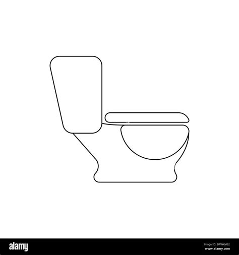 Toilet Logo Outline Simple Stylish Linear Toilet Furniture For The Vector Bathroom Room