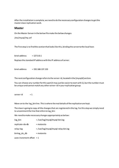 Mysql Master Slave Setup PDF