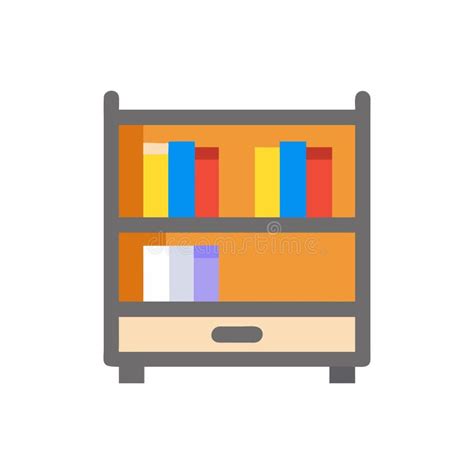 Stylish Bookshelf Icon Design Stock Vector Illustration Of Interior