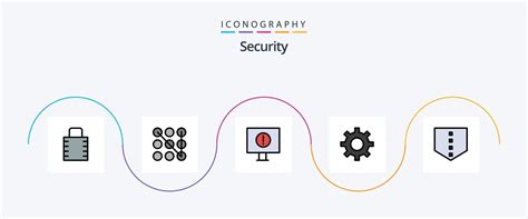 Security Line Filled Flat 5 Icon Pack Including Error Shield Gear 19694023 Vector Art At