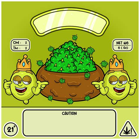 Lemon Strain With Weedbud In Cartoon Style Weed Design For Logo Label And Packaging Product