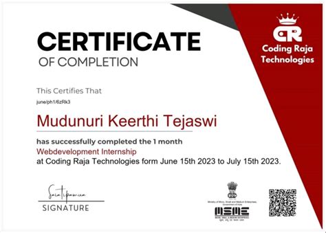 Mudunuri Keerthi Tejaswi On Linkedin Codingrajatechnologies Codingraja