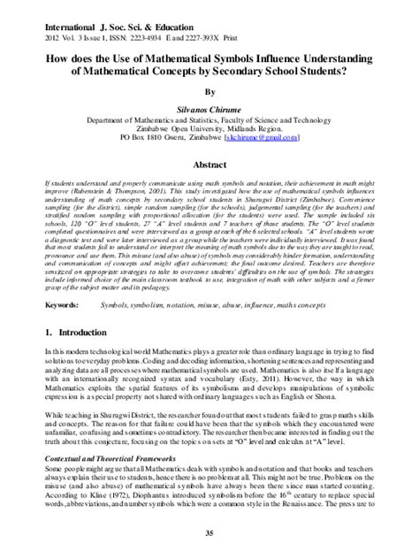 Pdf How Does The Use Of Mathematical Symbols Influence Understanding
