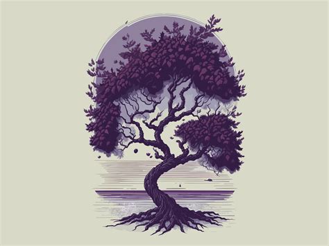 A Drawing Of A Tree With A Full Moon In Graphic By Sakib Mahmud Galib Creative Fabrica