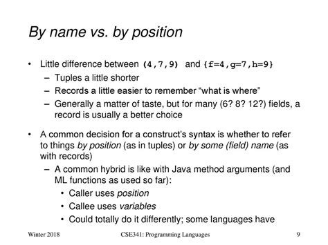 Cse341 Programming Languages Lecture 4 Records Datatypes Case Expressions Dan Grossman Winter