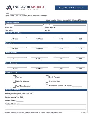 Fillable Online Fha Case Transfer Request Fax Email Print PdfFiller