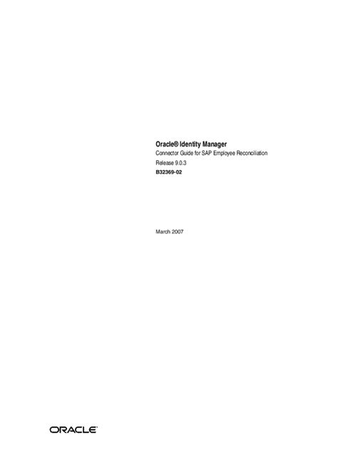 Fillable Online Oracle Identity Manager Connector Guide For Sap Fax Email Print Pdffiller