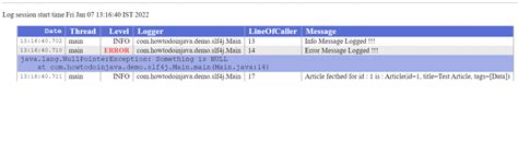 Logback Htmllayout Logging Into Html File