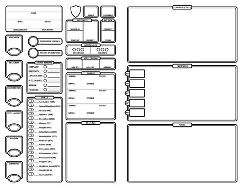 Character Sheet 5e Google Sheets