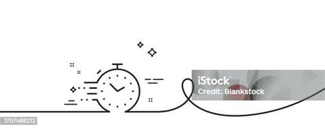 타이머 라인 아이콘입니다 시간 관리 기호 스톱 워치 컬이 있는 연속 라인 벡터 경첩에 대한 스톡 벡터 아트 및 기타 이미지 경첩 고급 곡선 Istock