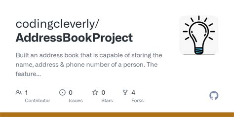 GitHub Codingcleverly AddressBookProject Built An Address Book That Is Capable Of Storing The