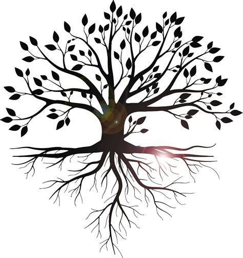 Amazon Com Vinyl Wall Decal Tree Life Root With Leaves Branches With Leaf Stickers Mural Large