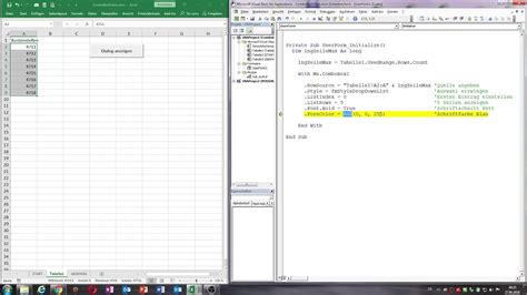 0024 Excel Vba Combobox Mit Daten Aus Tabelle Füllen Dropdown Liste Youtube