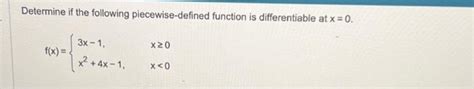 Solved Determine If The Following Piecewise Defined Function