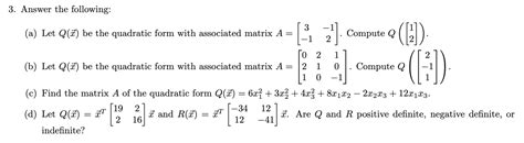 Solved 3 Answer The Following A Let Qx Be The