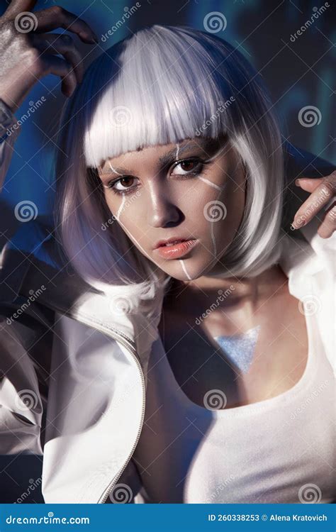 Cyborg Girl Artificial Intelligence Female Prototype Robot Stock