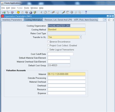 Oracle E Learning Inventory Module Setup In Oracle EBS R