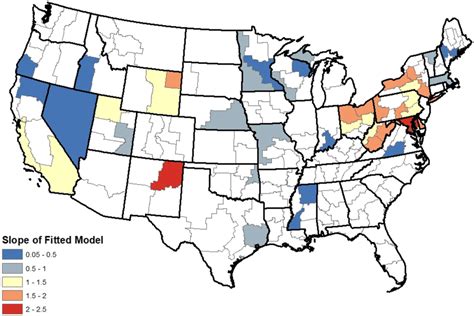 Map Of Statistically Significant 95 Confidence Level Regression