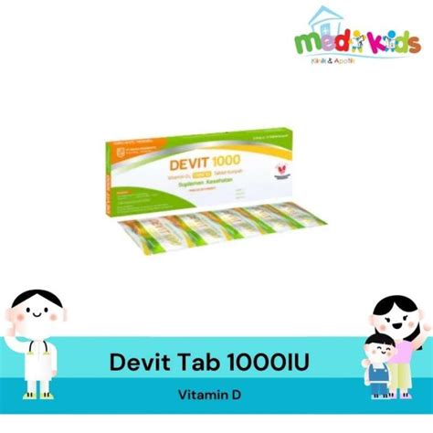 Promo Vitamin D3 Devit 1000 Iu Tablet Kunyah Vit D Box Isi 30 Tablet