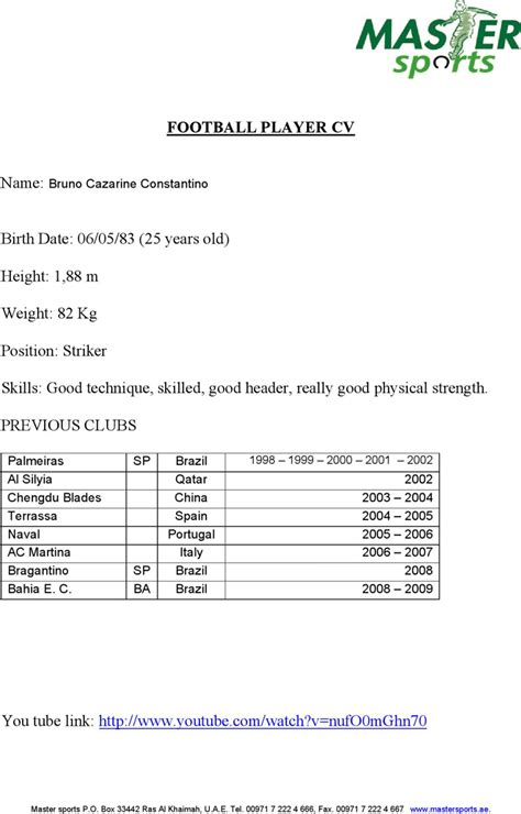 Football Cv Template