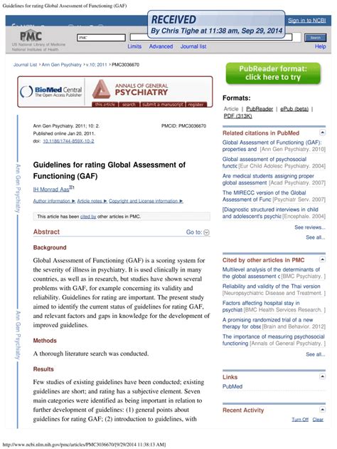Fillable Online Lb7 Uscourts Guidelines For Rating Global Assessment Of Functioning Gaf Fax