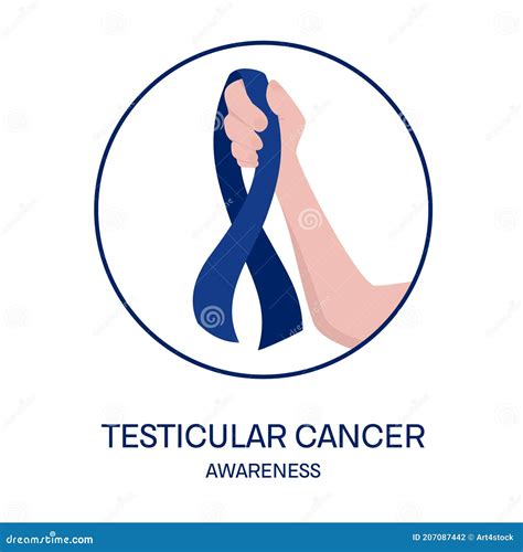 Testicular Cancer Awareness Ribbon In Hand Medical Illustration Stock