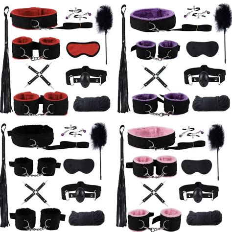 10pcs Bdsm Bed Restraints Sex Toy Kits Handcuffs 18 Adult Sex Game Sexy Suit Nipple Clipper Jpeg