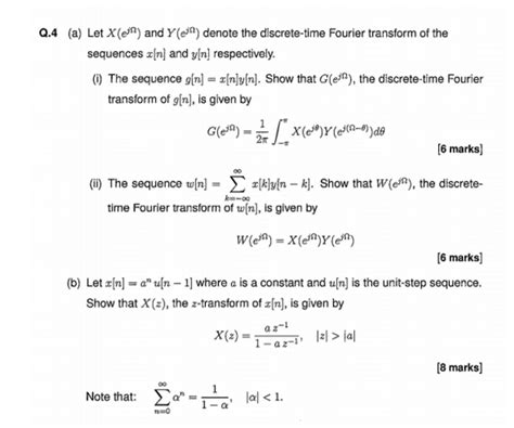 Solved a Let X ejΩ and Y ejΩ denote the discrete time Chegg com