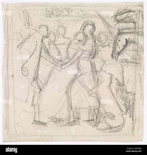 The Return Of The Crusader Sketch Of Crusader Facing Left And Shaking Hands 1855 56 Artist