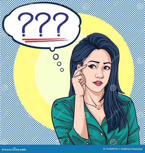 Women Think About Solving Various Problems Illustration Vector On Pop