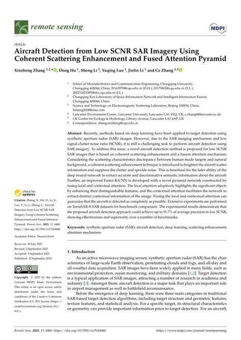 Pdf Aircraft Detection From Low Scnr Sar Imagery Using Coherent