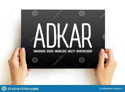 Adkar Awareness Desire Knowledge Ability Reinforcement Acronym Business Concept On Card Adkar Awareness Desire Knowledge Ability Reinforcement Acronym Business Concept On Card