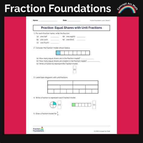 Fractions Foundations Level 1 Introduction Weeks 1 3 By Concept Arc Math