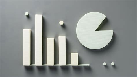 Minimalist Data Visualization Elements With Light Colors On Grey Background Premium Ai