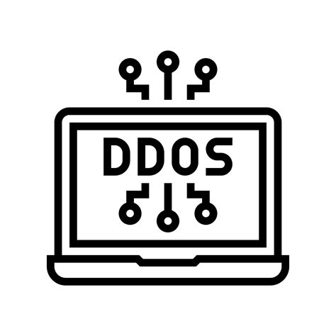 Ddos Attack Line Icon Vector Illustration 18778293 Vector Art At Vecteezy